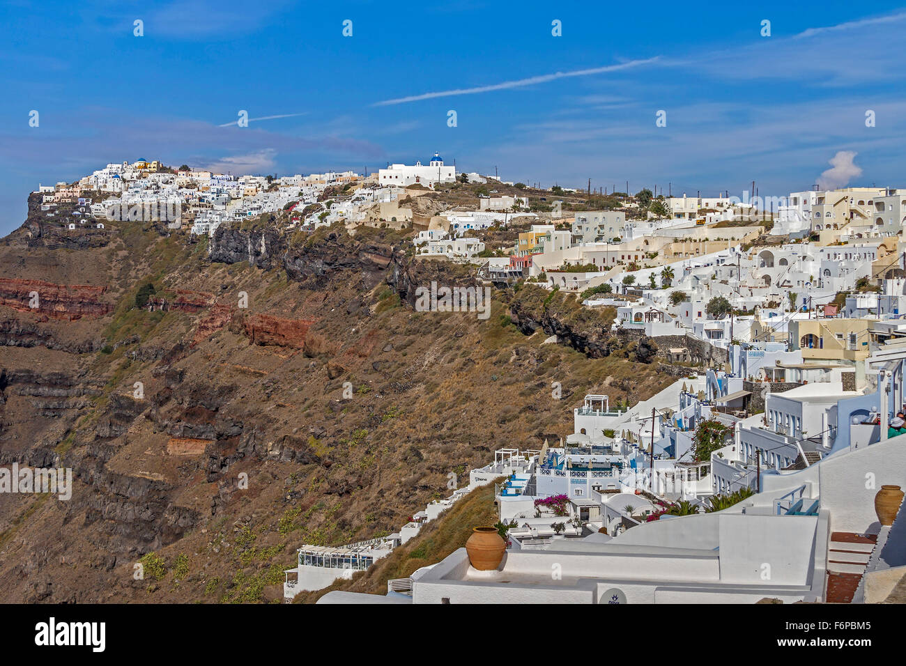Thera The Capital Of Santorini Greece Stock Photo - Alamy