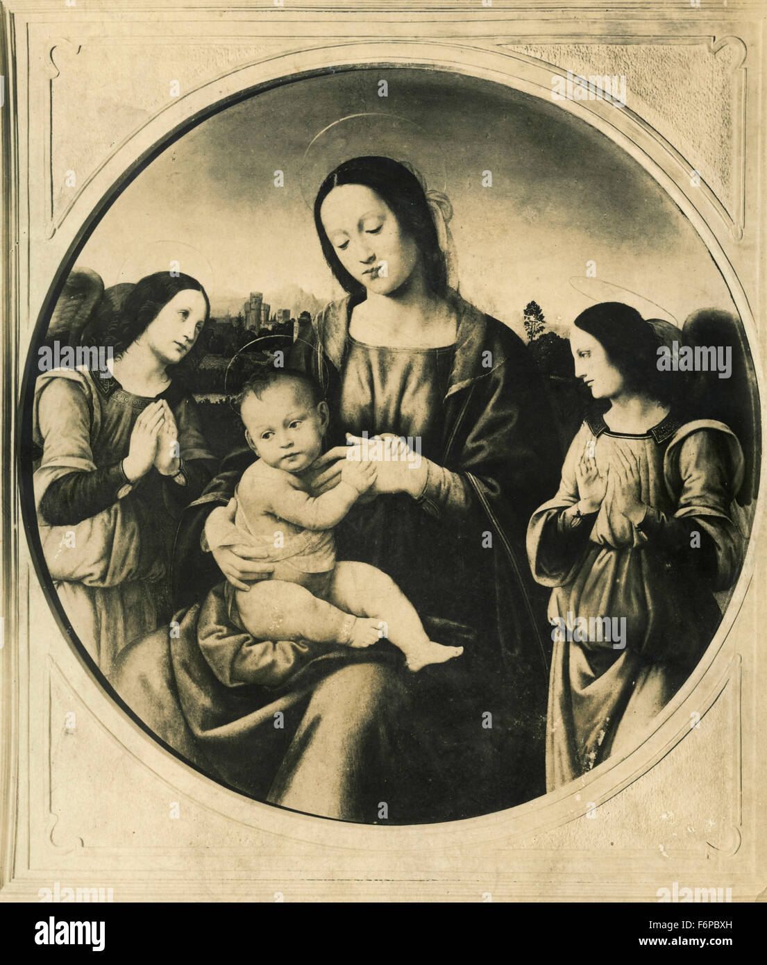 Madonna and Child, painted by Lorenzo Credi, Rome, Italy Stock Photo ...