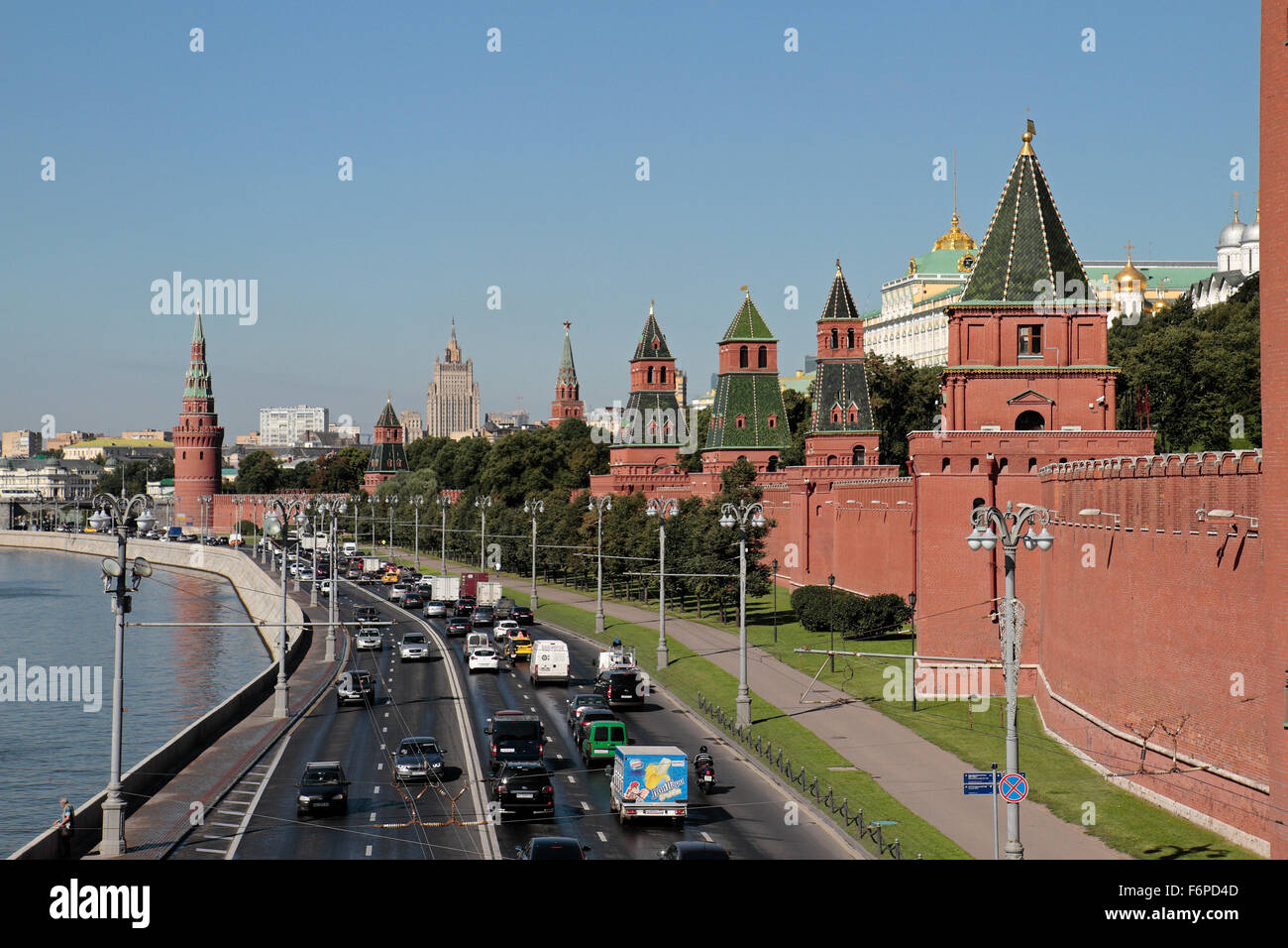 The towers of the Kremlin as viewed from the Bolshoy Moskvoretsky ...
