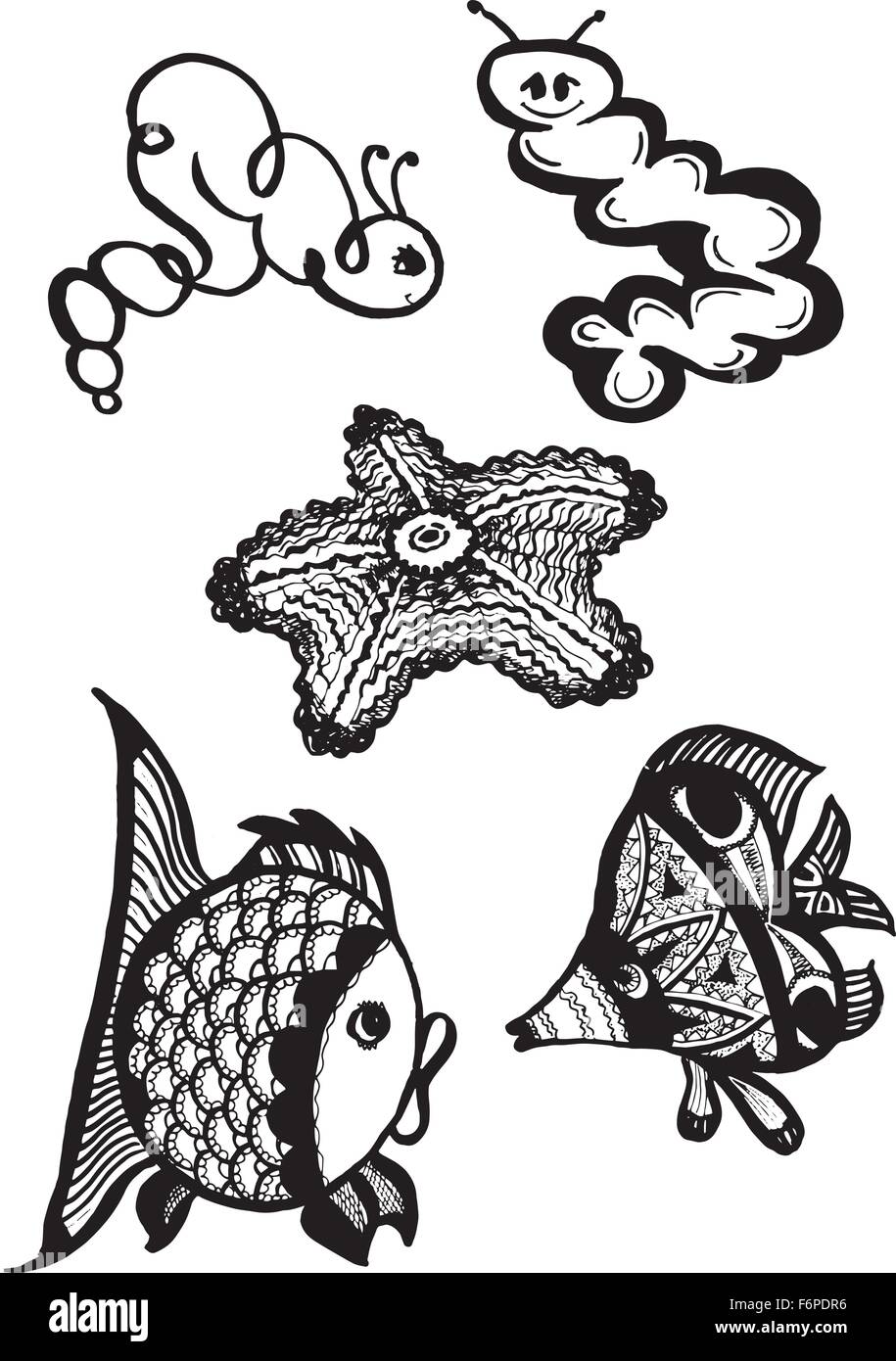 Different kinds of fish and larvaes Stock Vector Image & Art - Alamy
