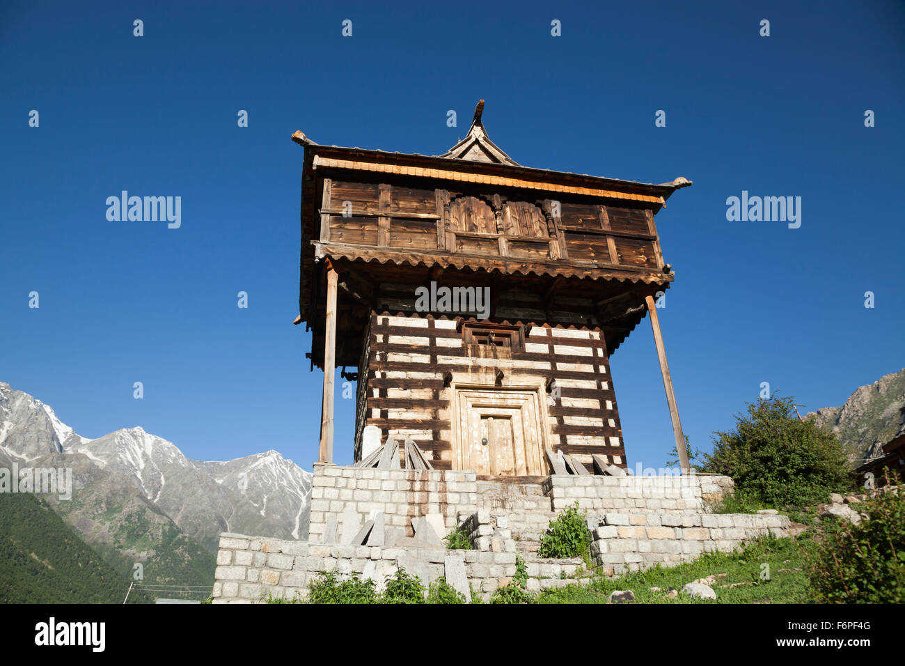 Buddhist Temple Chitkul at the last inhabited village on the Indo-China ...