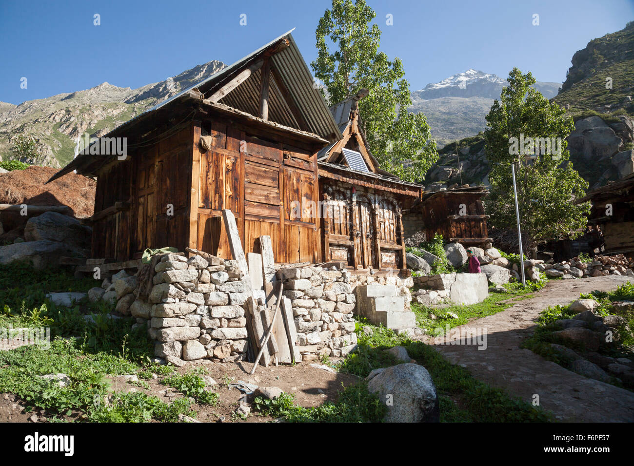 Buddhist Temple Chitkul at the last inhabited village on the Indo-China ...