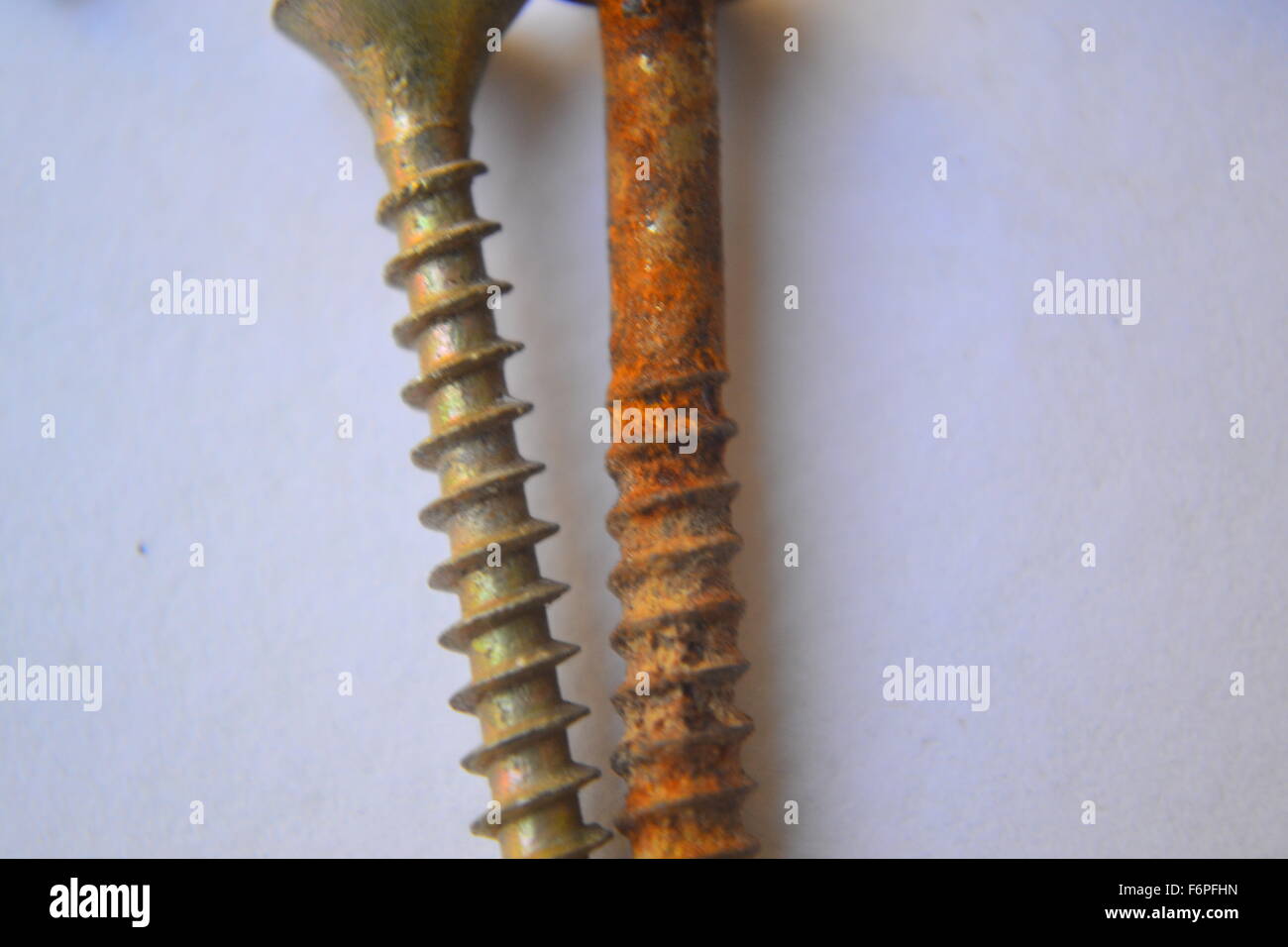 Rusty and Healthy Screws Stock Photo - Alamy