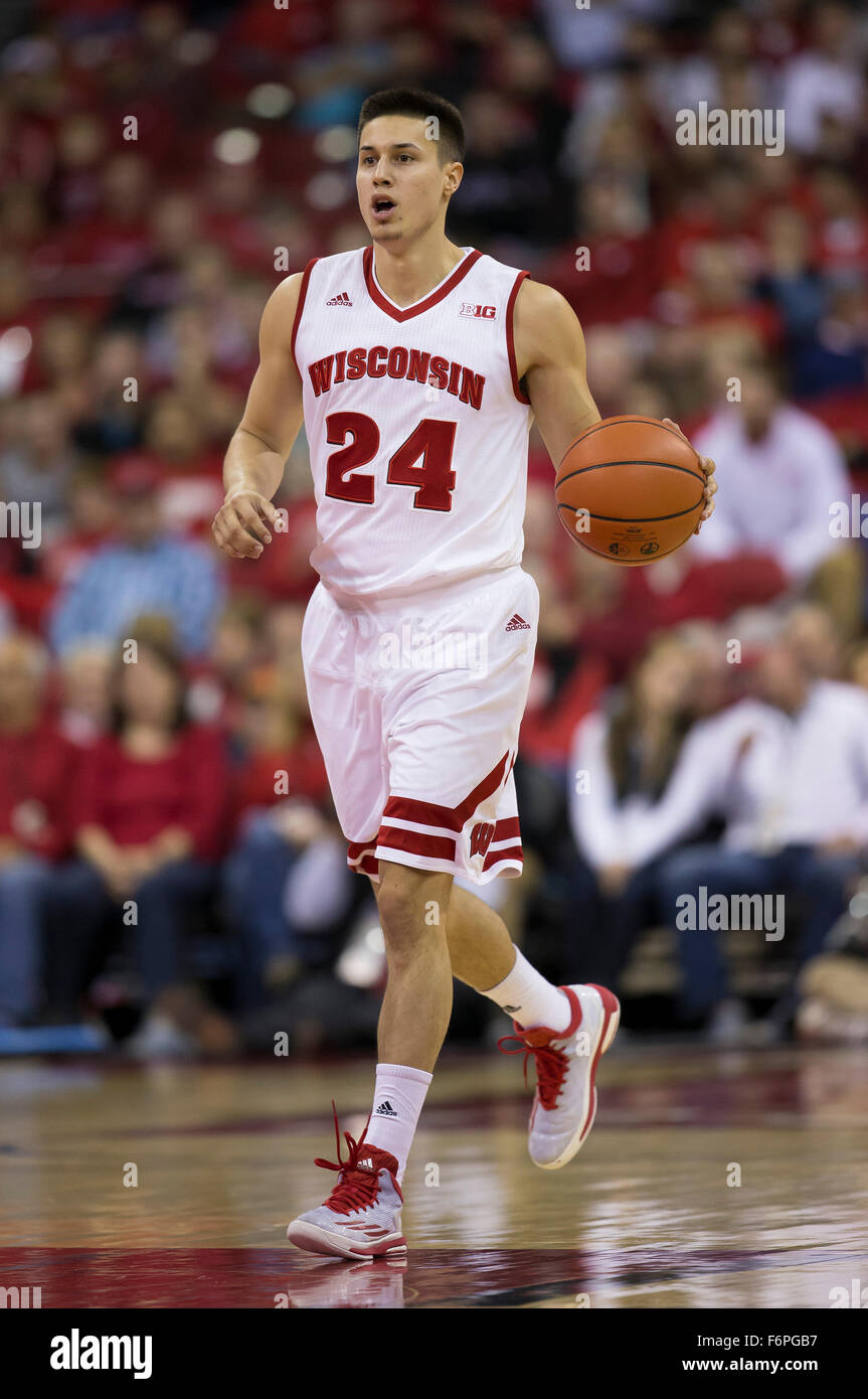 Madison, WI, USA. 17th Nov, 2015. Wisconsin Badgers guard Bronson ...