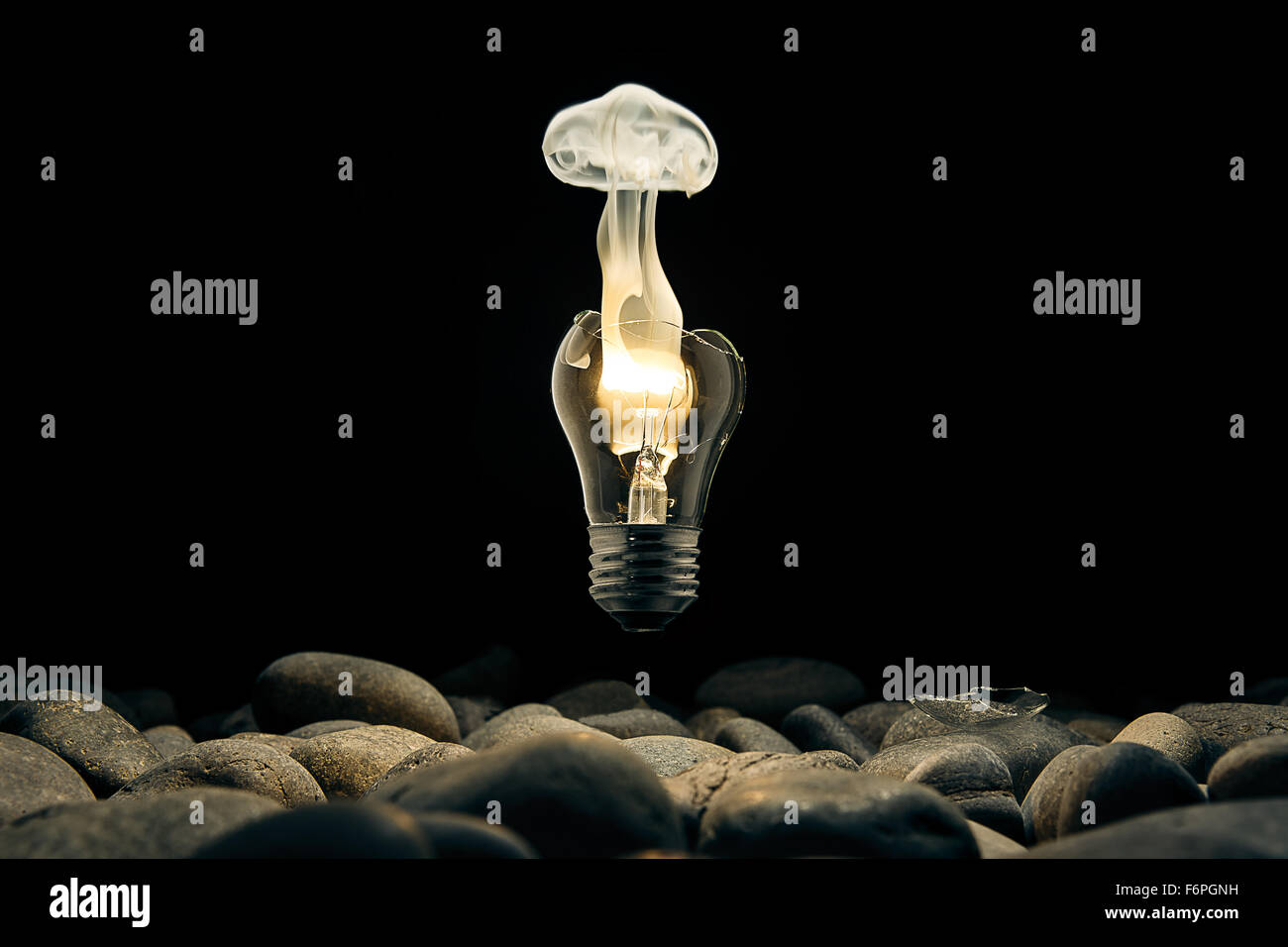 Burning brighter. A bulb on fire. Alone. Illuminating the darkness ...