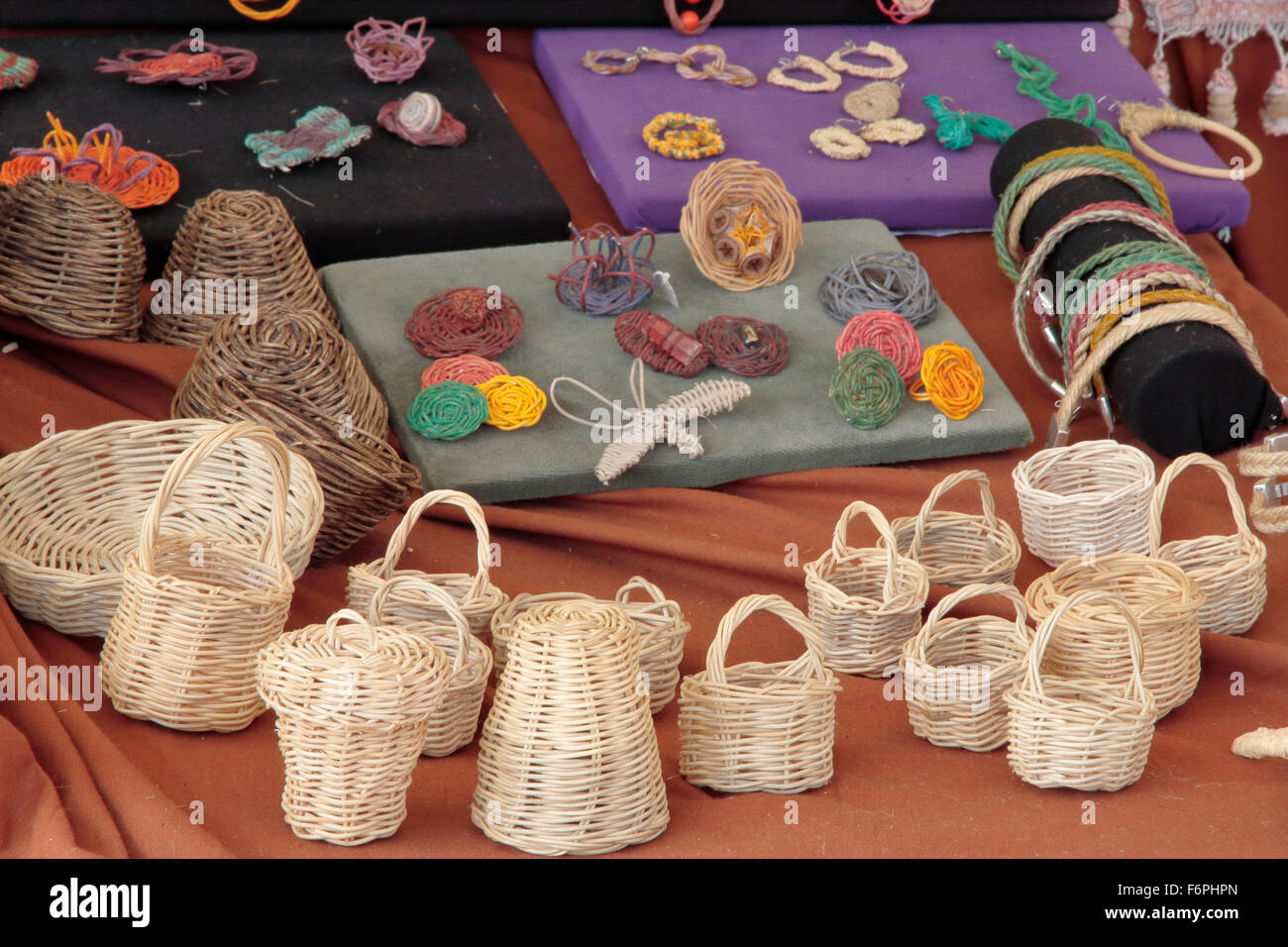 picture of some craft objects made on wicker Stock Photo - Alamy