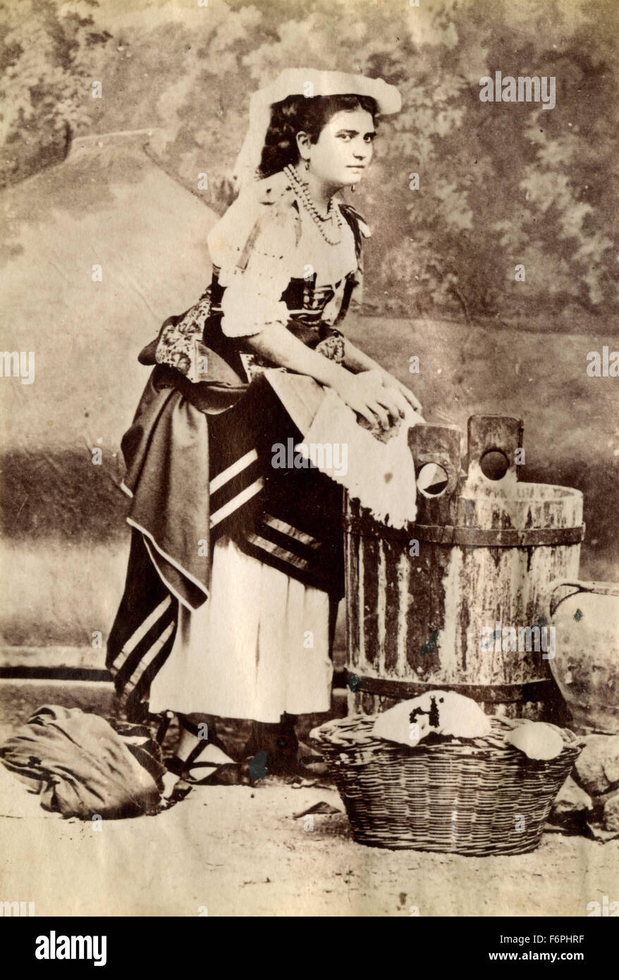 Model from Ciociaria with traditional dress, Anticoli Corrado, Italy ...