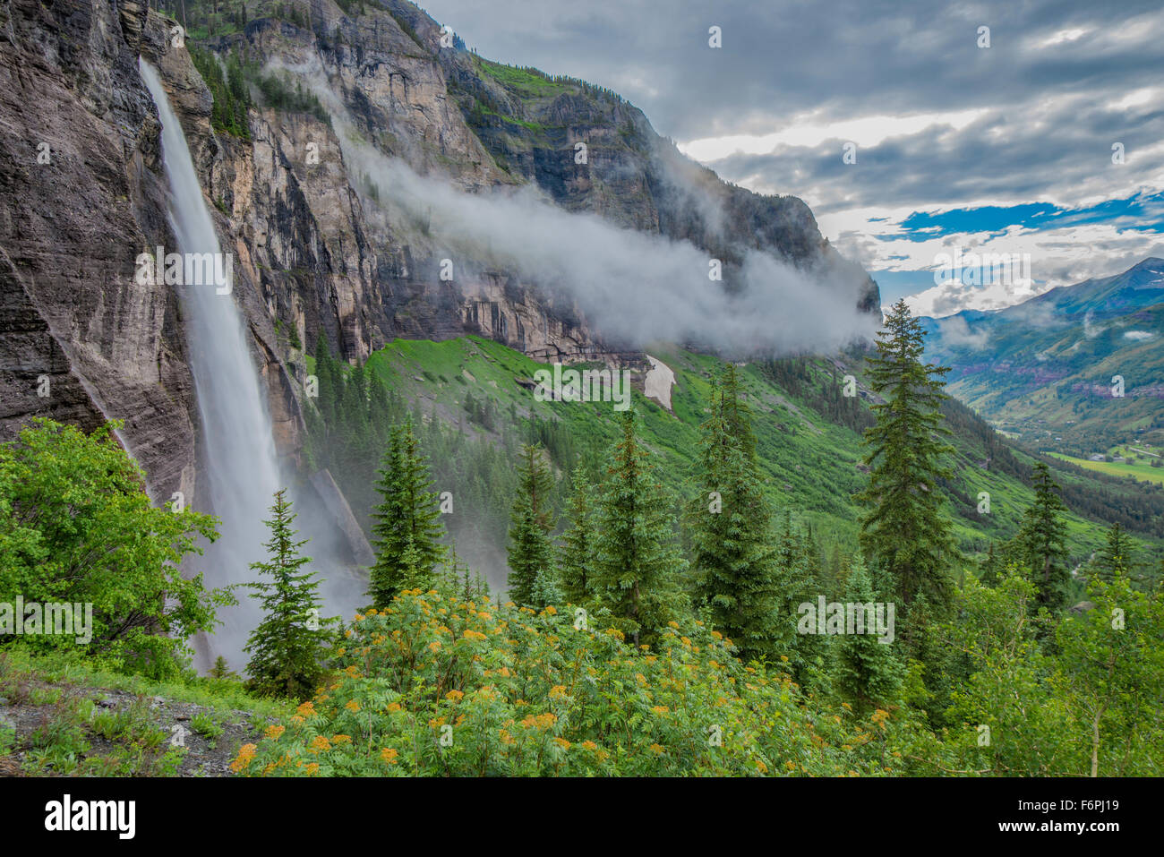 Bridal Veil Falls iand fog , Uncomphagre National Forest, Colorado, 365 ...