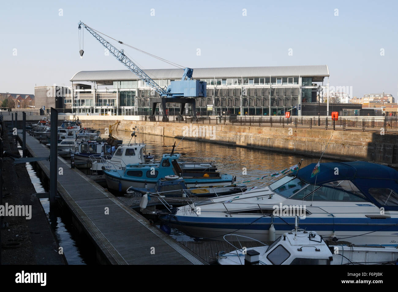 Techniquest Cardiff Bay, Boats in Marina Wales UK Stock Photo - Alamy