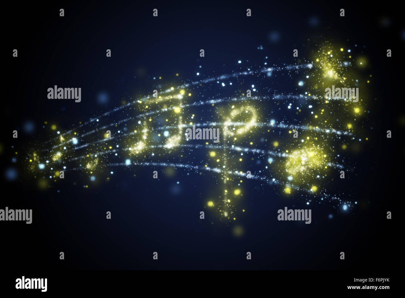illustration of pentagram with musical note Stock Photo - Alamy