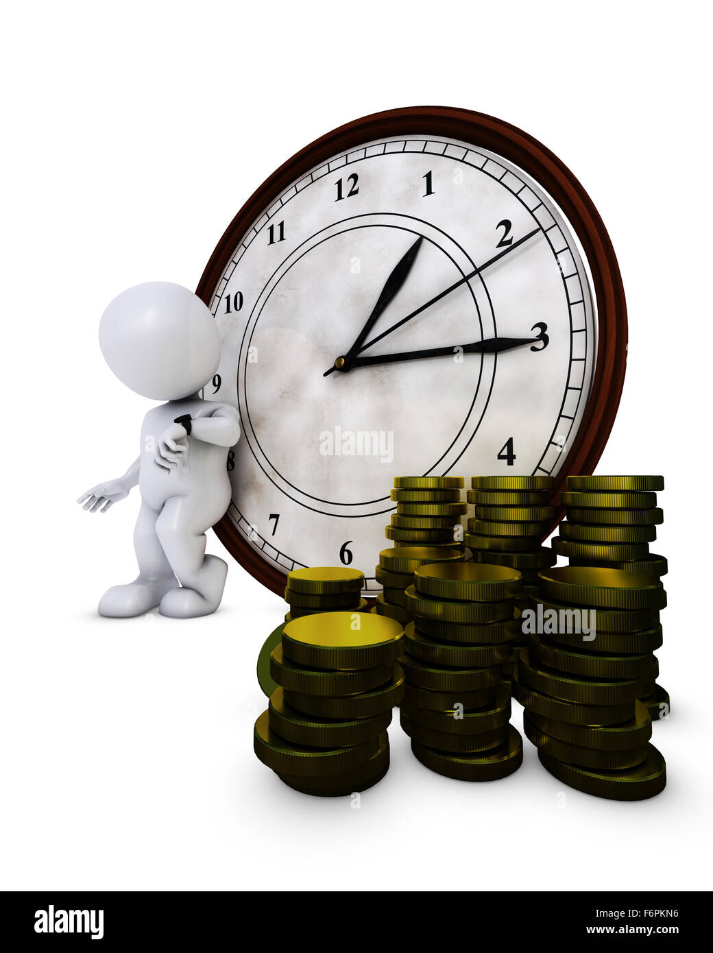 3D Render of Morph Man time is money Stock Photo - Alamy