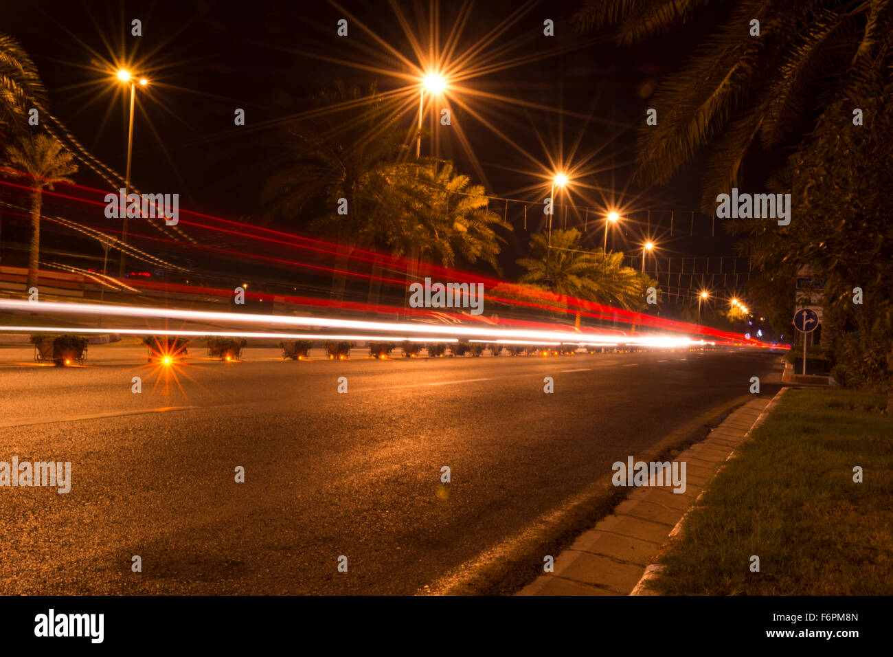 Street Traffic Light Trails at Night Stock Photo - Alamy