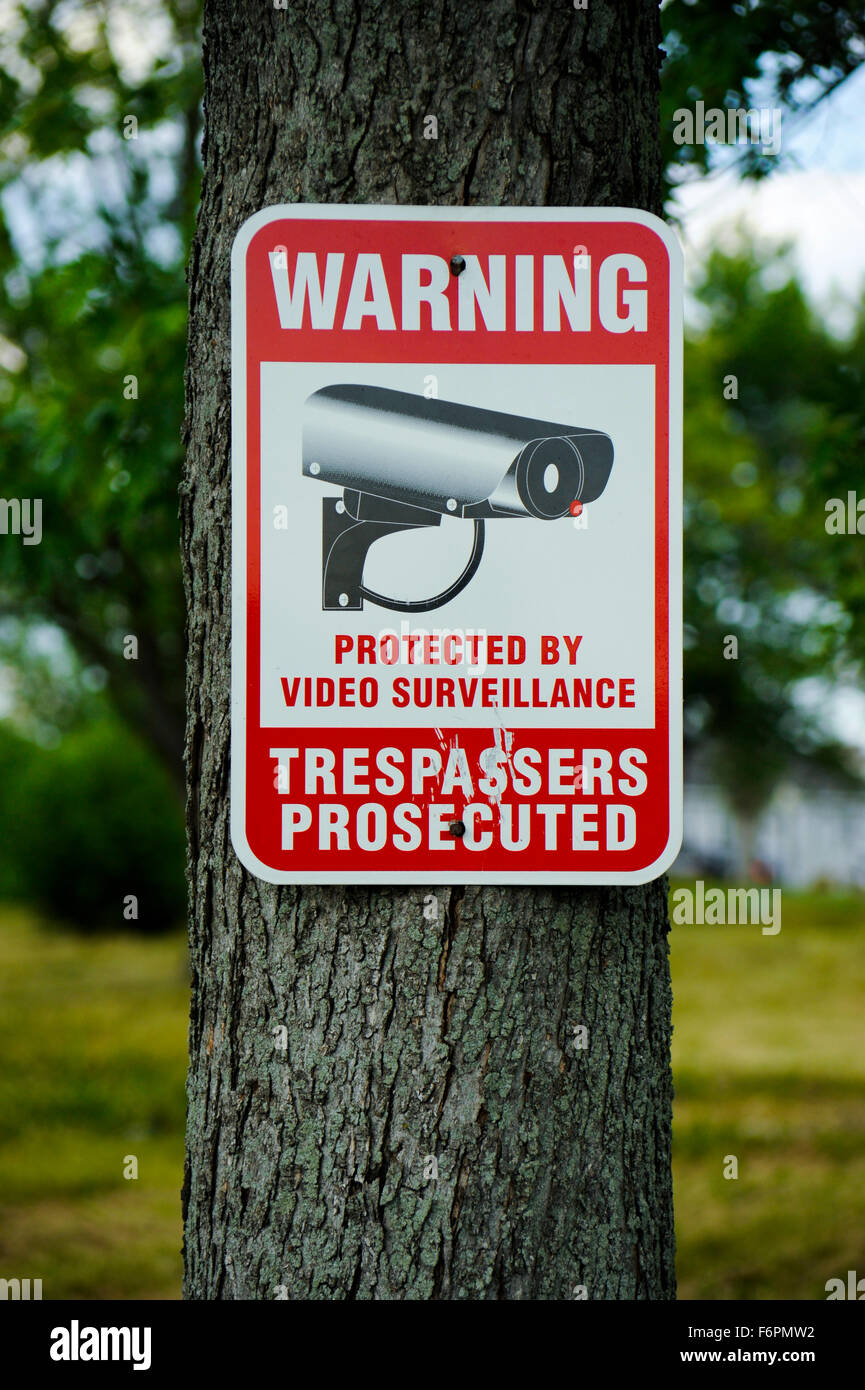 Surveillance camera warning sign Stock Photo - Alamy