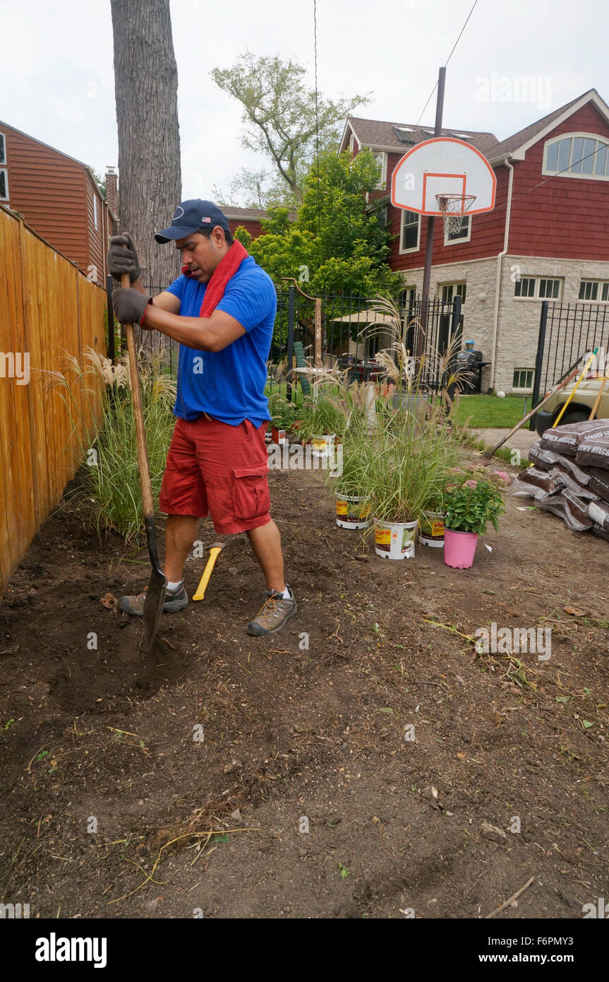 Mexican man working in garden hi-res stock photography and images - Alamy