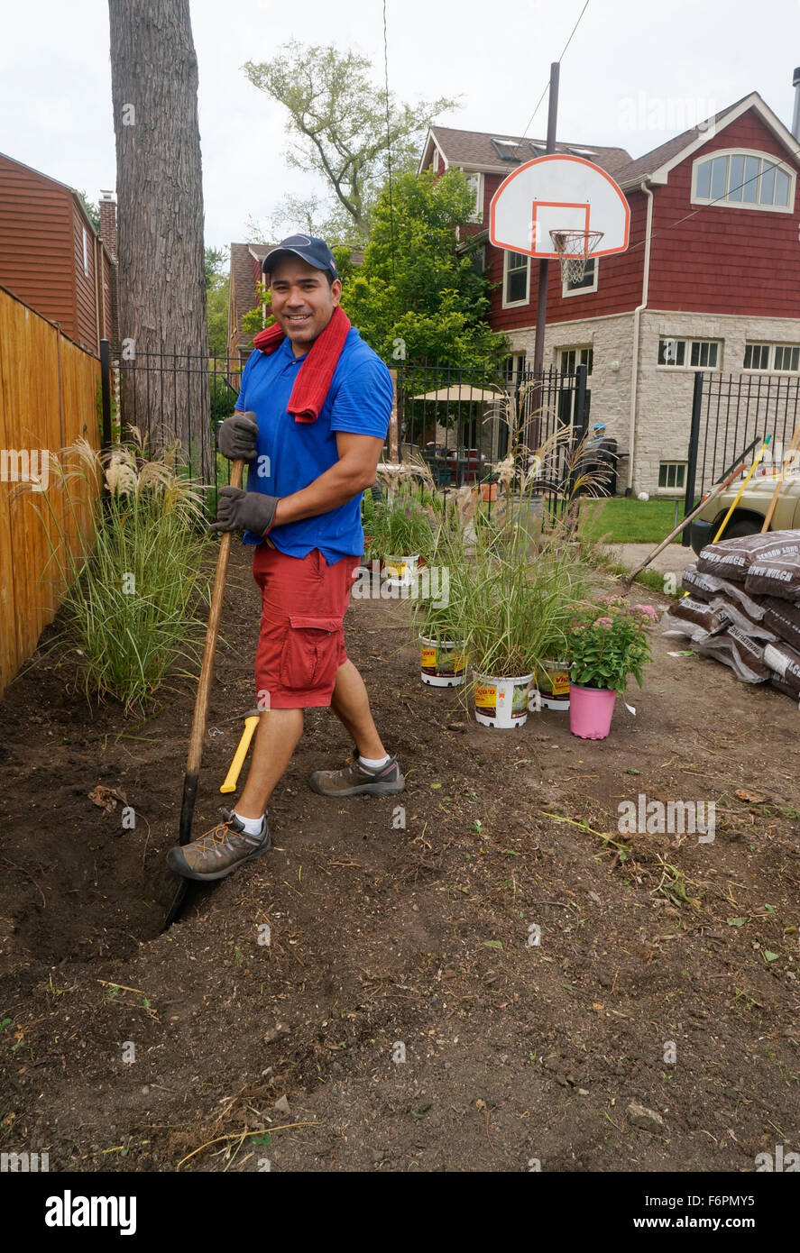 Mexican man working in garden hi-res stock photography and images - Alamy