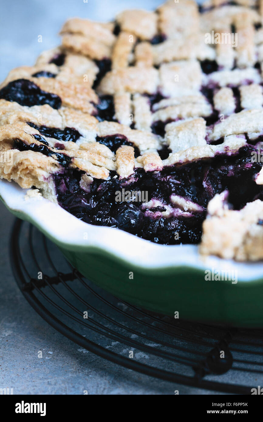 Close up of sliced blueberry pie Stock Photo - Alamy