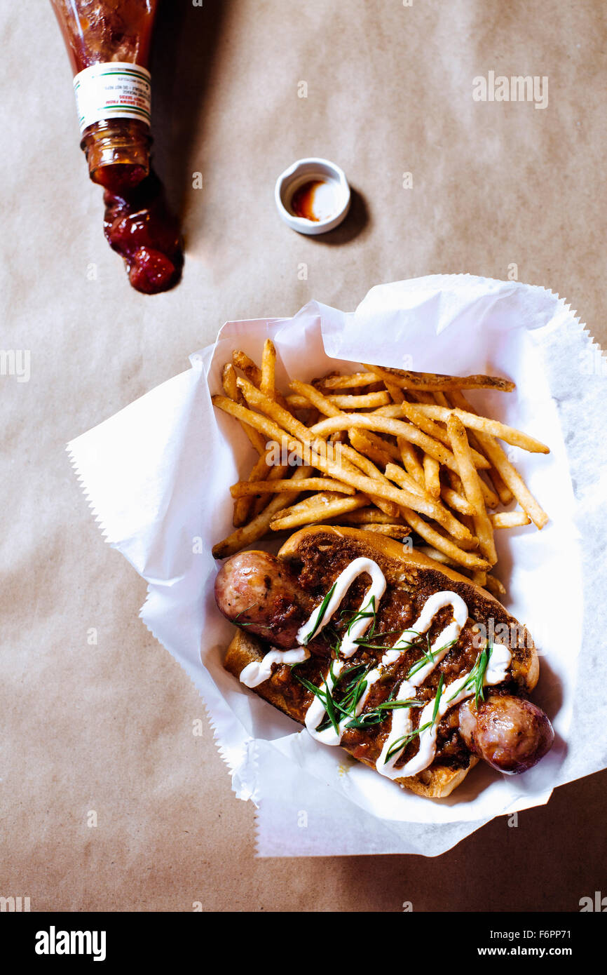 French fry hot dog hi-res stock photography and images - Alamy