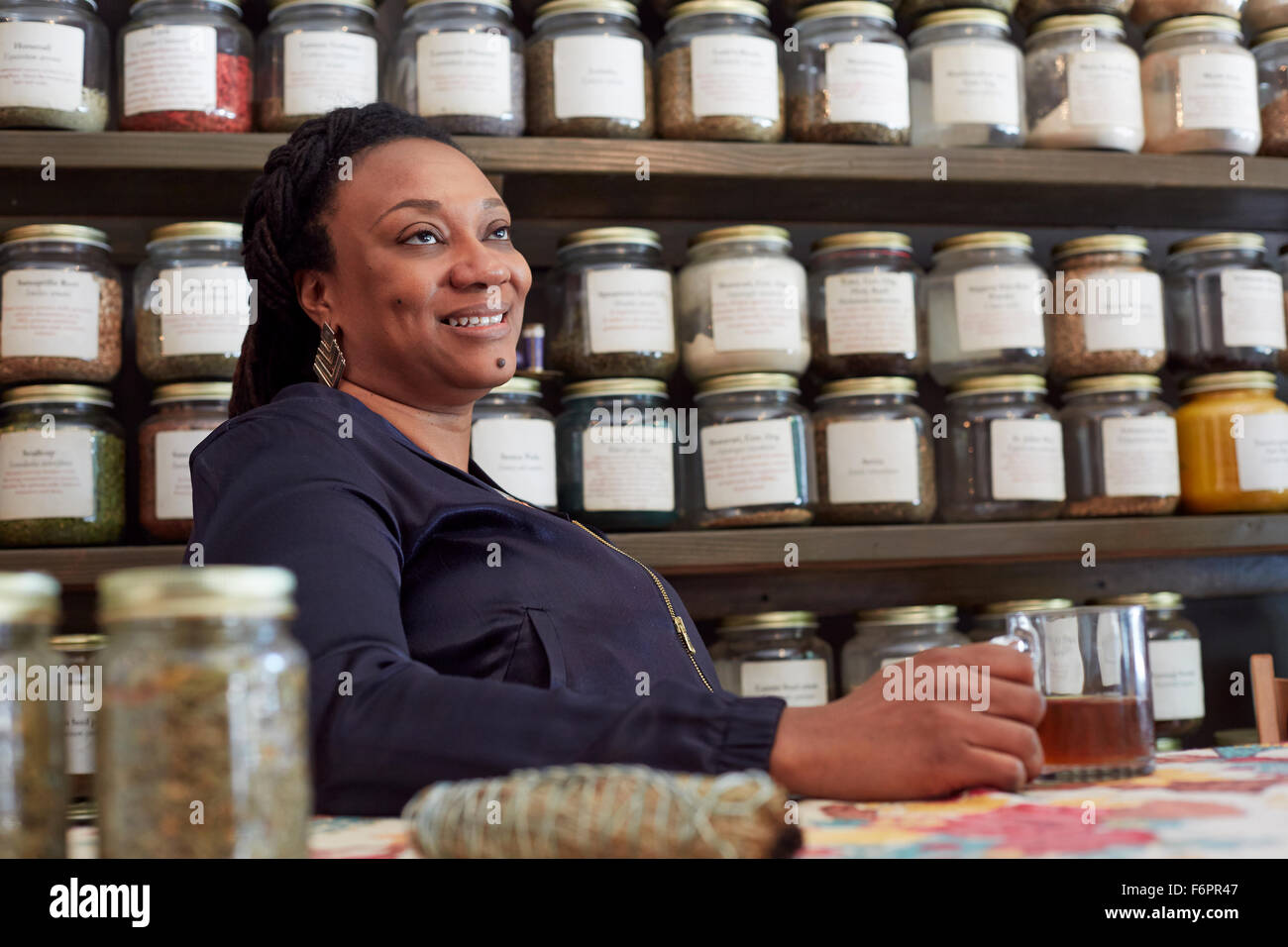 Mature african american woman tea hi-res stock photography and images ...