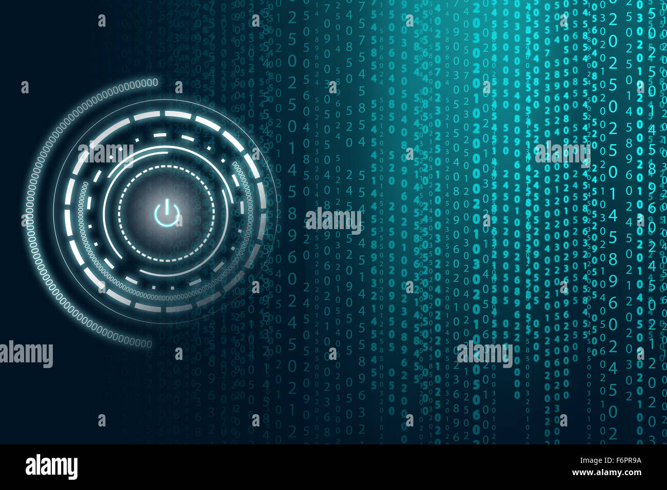 Matrix background with the green blue symbols Stock Photo - Alamy