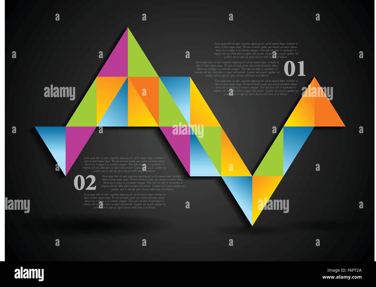 Abstract colorful triangles infographics background. Vector ...