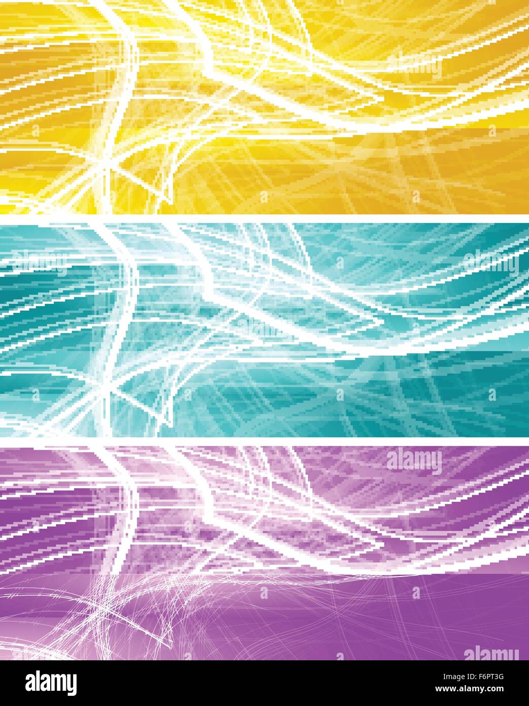 Bright banners with abstract chaotic wavy lines. Vector graphic ...