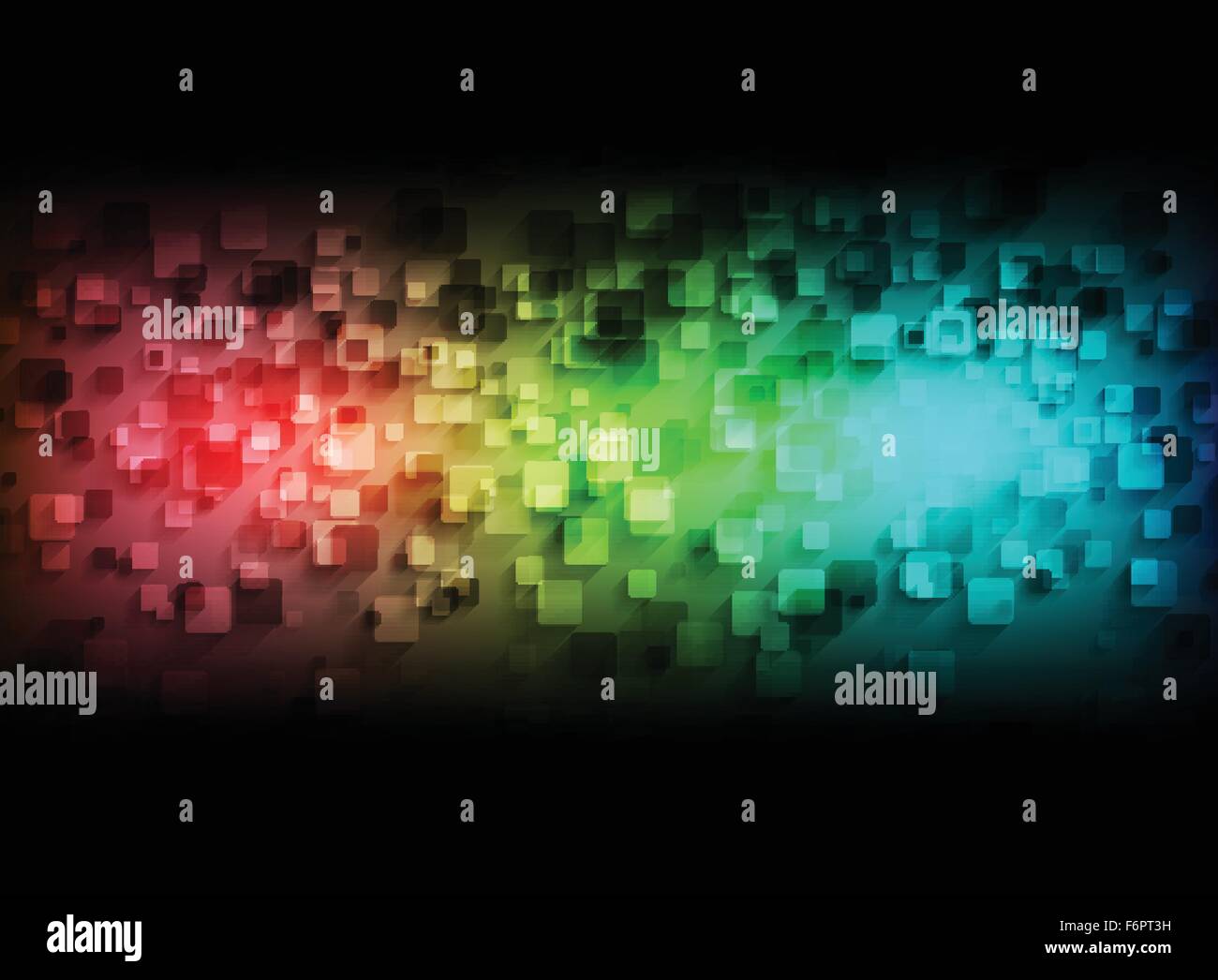 Colorful tech squares on black background. Vector graphic design Stock ...