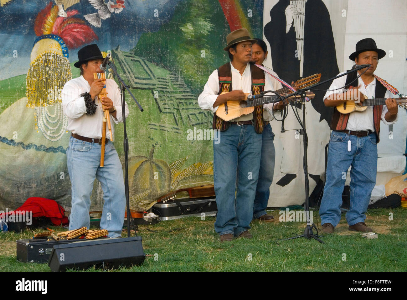 Quichua Mashis Peruvian band, Oregon State Fair, Salem, Oregon Stock ...