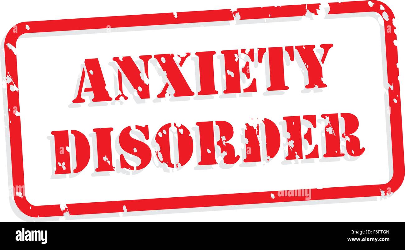 Anxiety disorder red rubber stamp vector for mental health concept ...