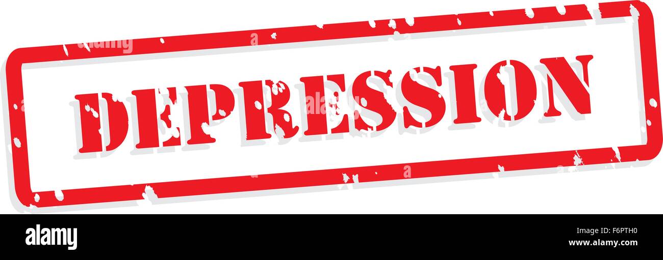 Depression red rubber stamp vector for mental health concept Stock ...