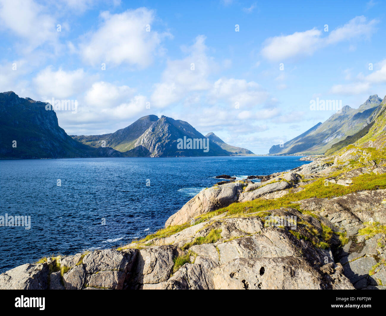 Mountains over river in remote landscape Stock Photo - Alamy