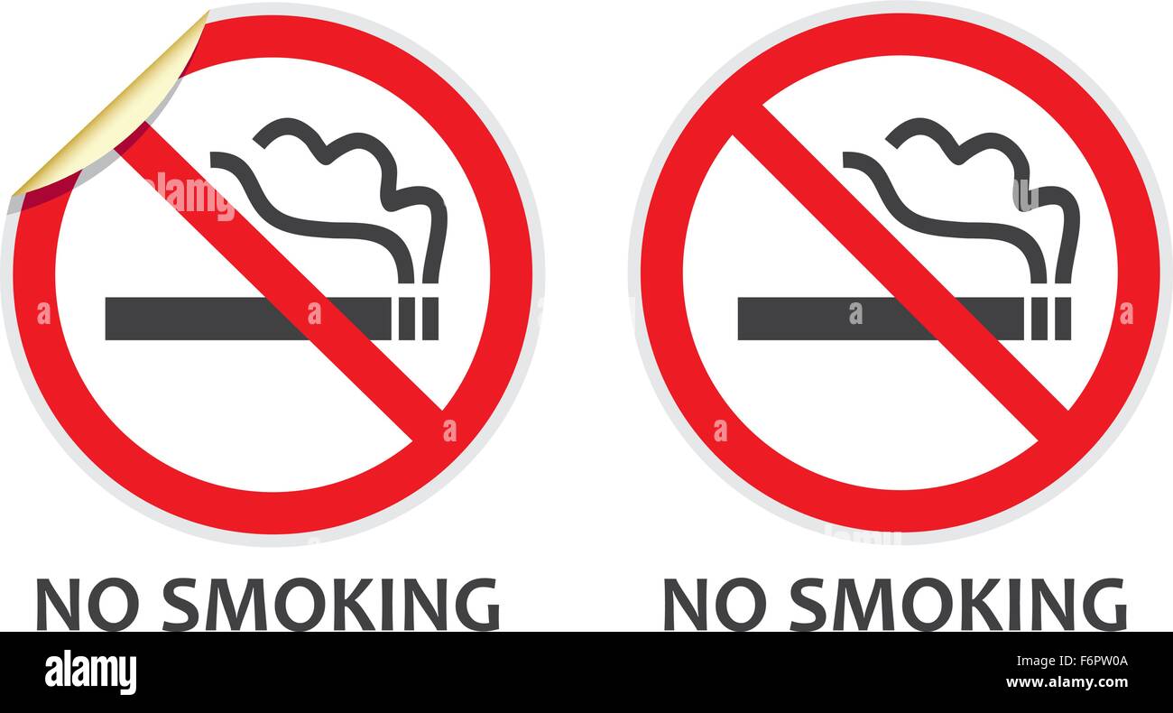 No smoking signs in two vector styles depicting banned activities Stock ...