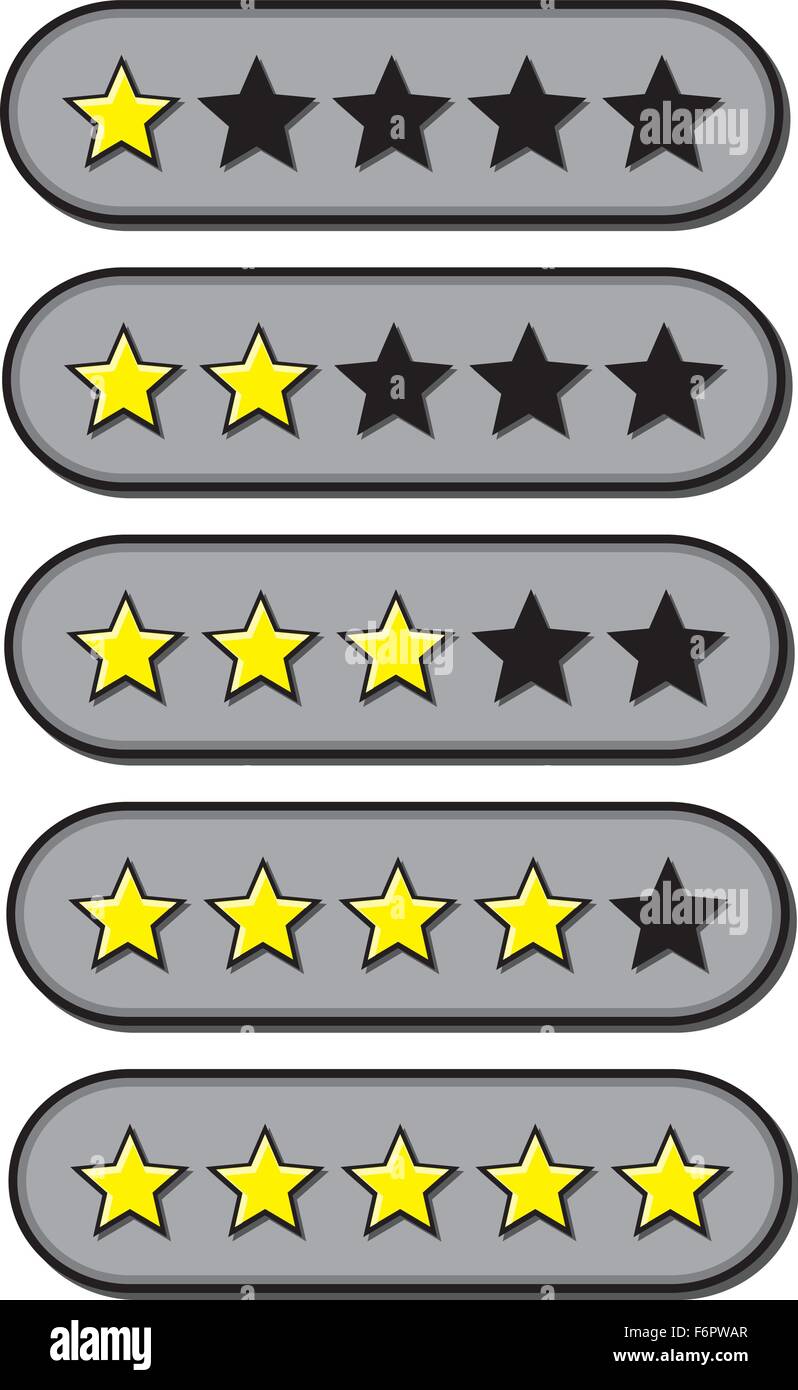 Star ratings for review from one to five stars Stock Vector Image & Art ...