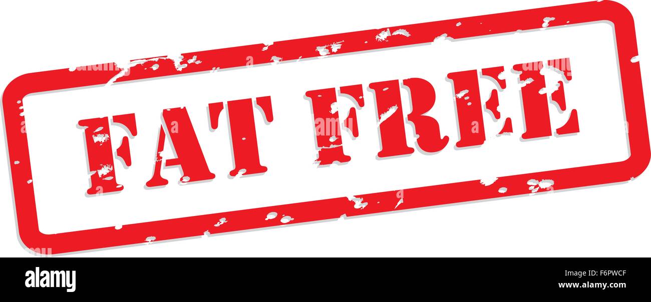 Fat free red rubber stamp vector for food nutrition concept Stock ...