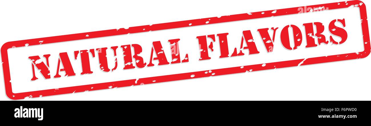 Natural flavors red rubber stamp vector for food nutrition concept in ...