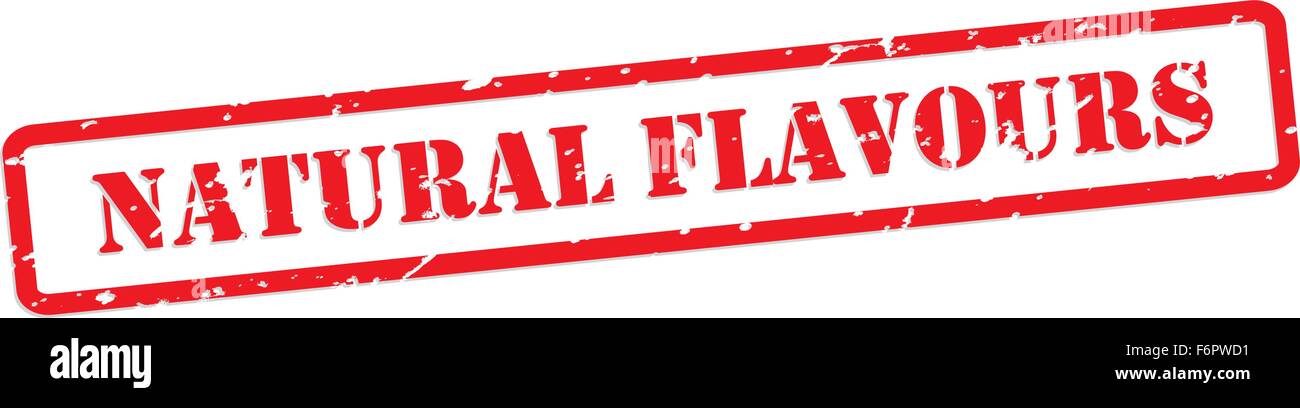 Natural flavours red rubber stamp vector for food nutrition concept ...