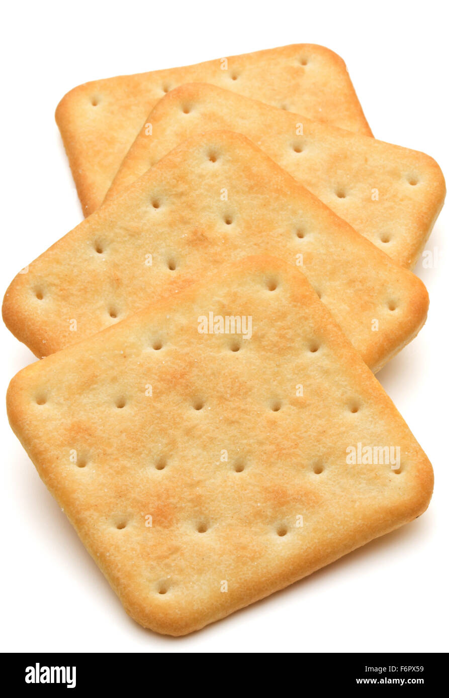 Dry cracker cookies isolated on white background cutout Stock Photo - Alamy