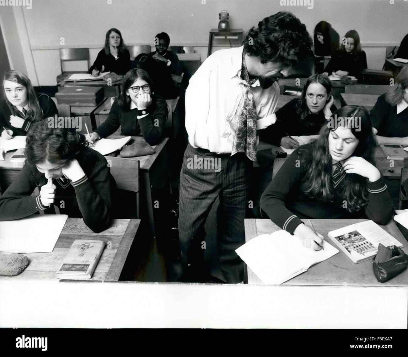 1964 - Frank Letch pictured with some of his pupils during a French ...