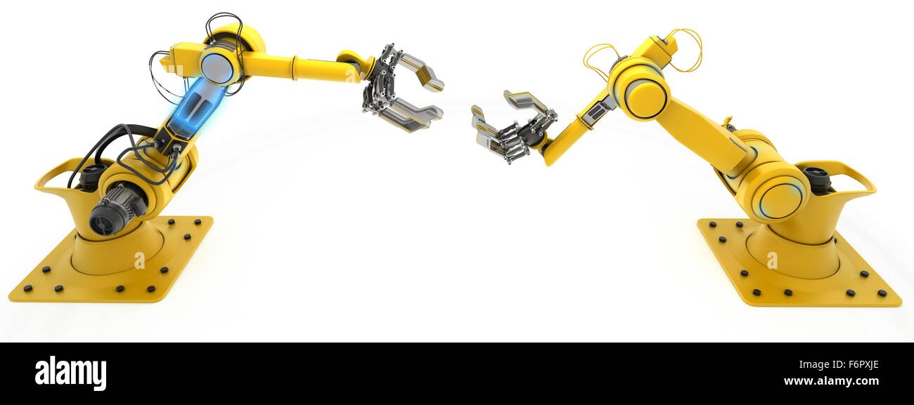 3D Render of an Industrial Robot Arm Stock Photo - Alamy
