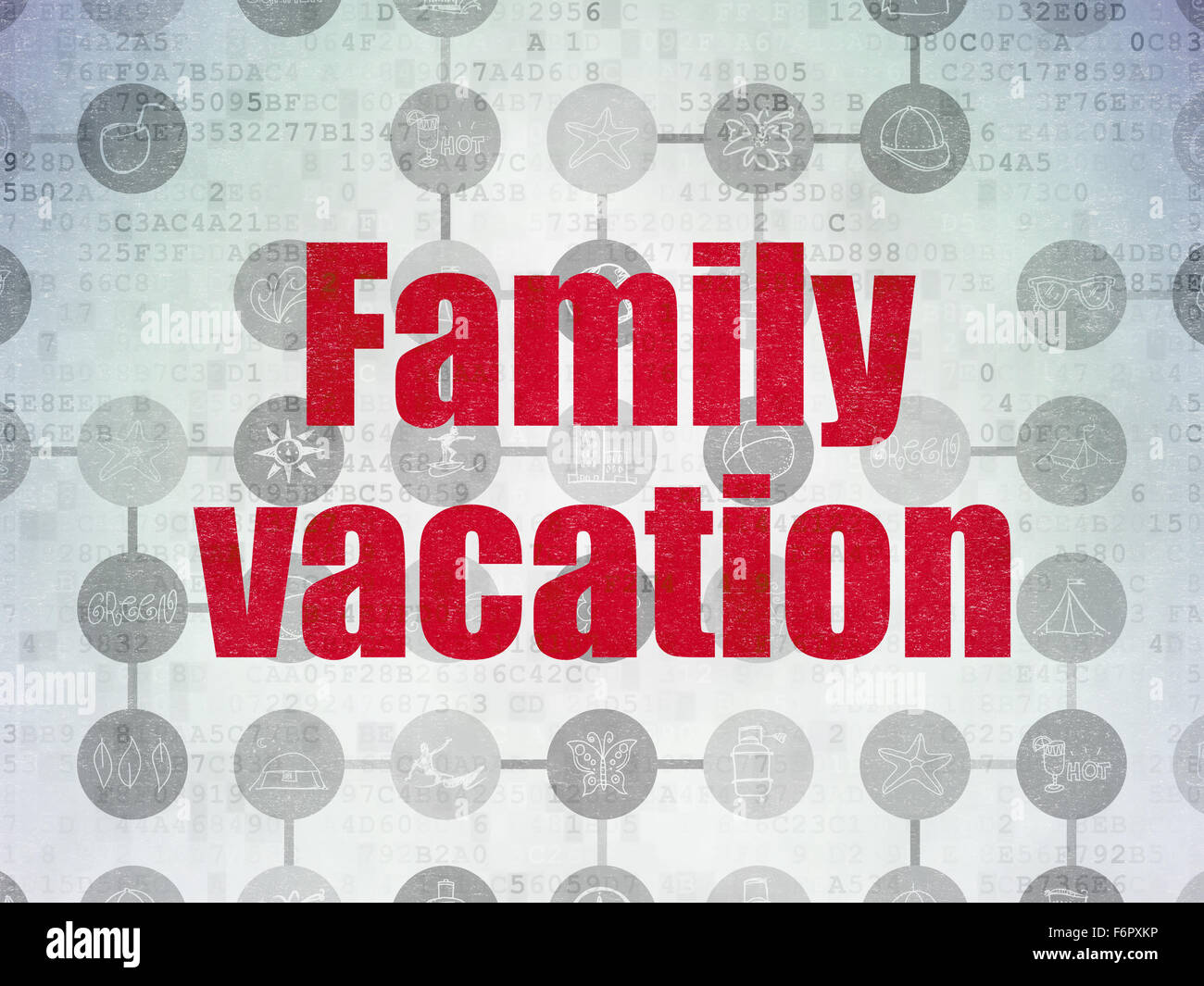 Travel concept: Family Vacation on Digital Paper background Stock Photo ...