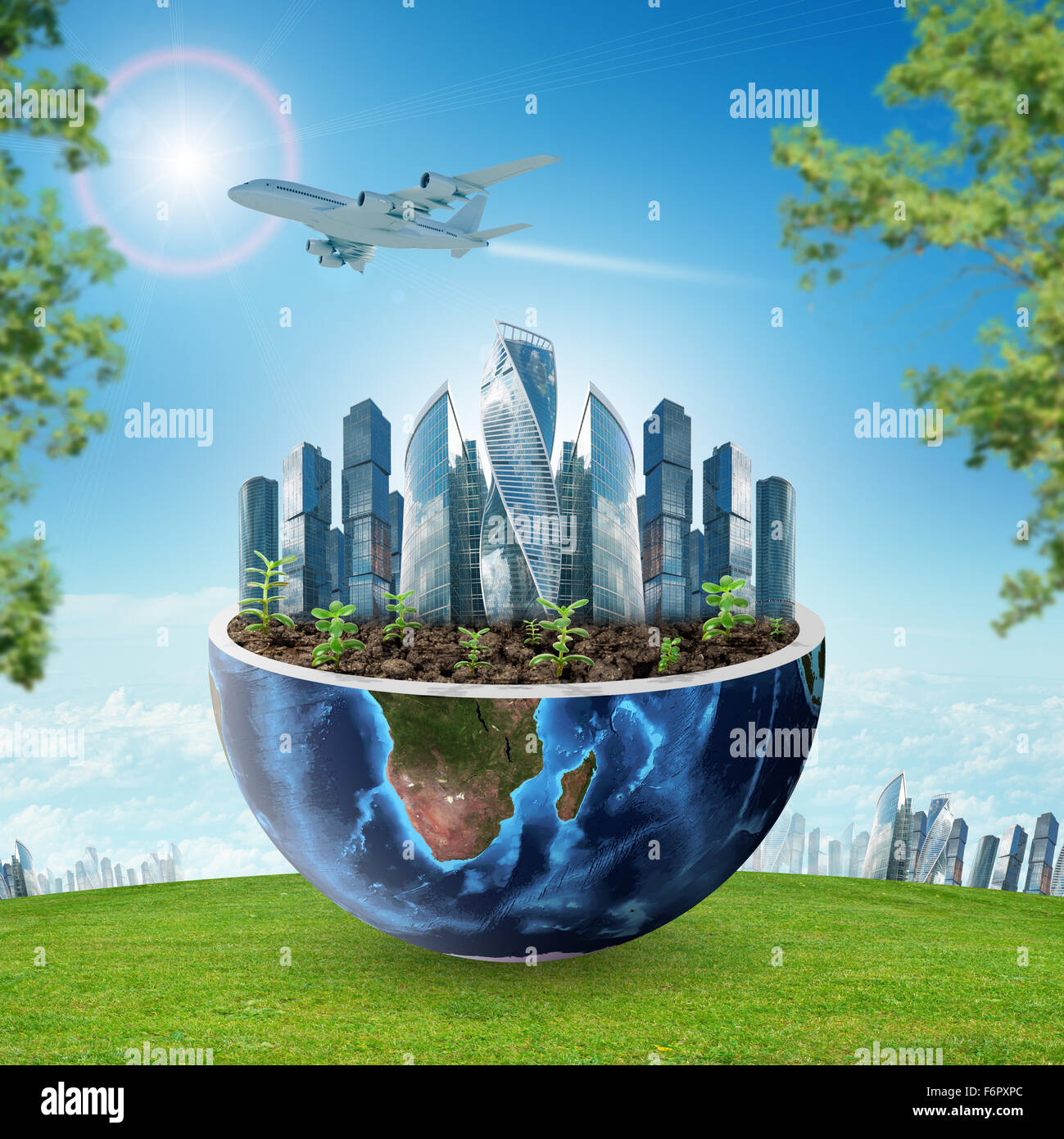 Half globe and tree hi-res stock photography and images - Alamy
