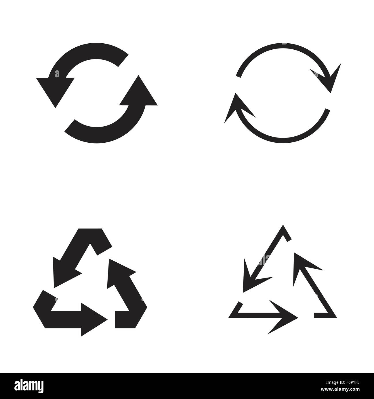 Simple, flat design recycle symbols in black isolated on white background Stock Vector Image ...