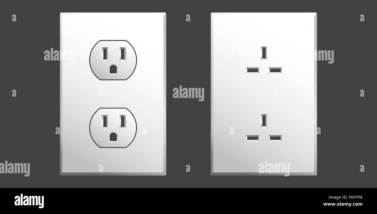Power point outlet plug socket Stock Vector Images - Alamy