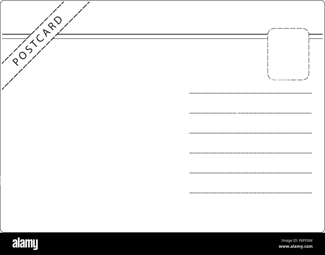 Postcard vector in simple black and white style with room for text ...