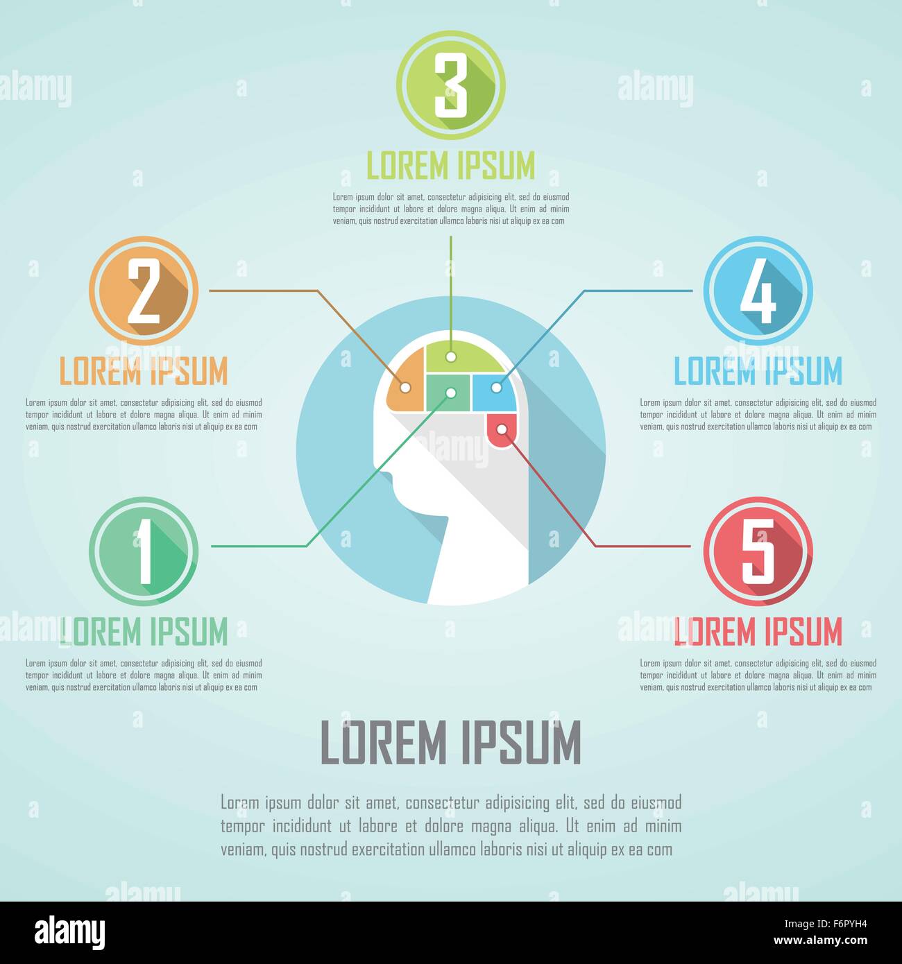Human head and brain infographic design template, VECTOR, EPS10 Stock ...