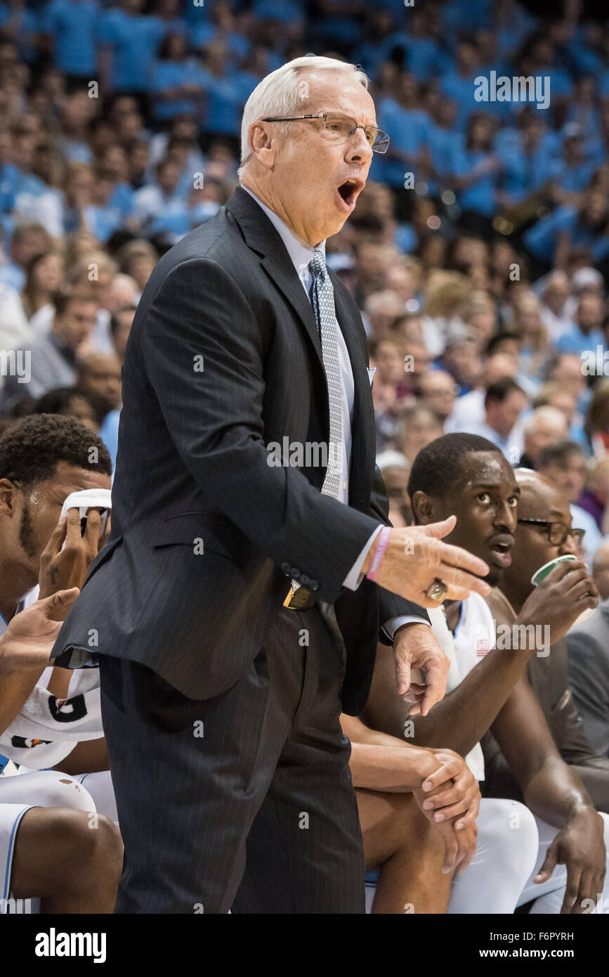 Chapel Hill, North Carolina, USA. 18th Nov, 2015. Head coach Roy ...