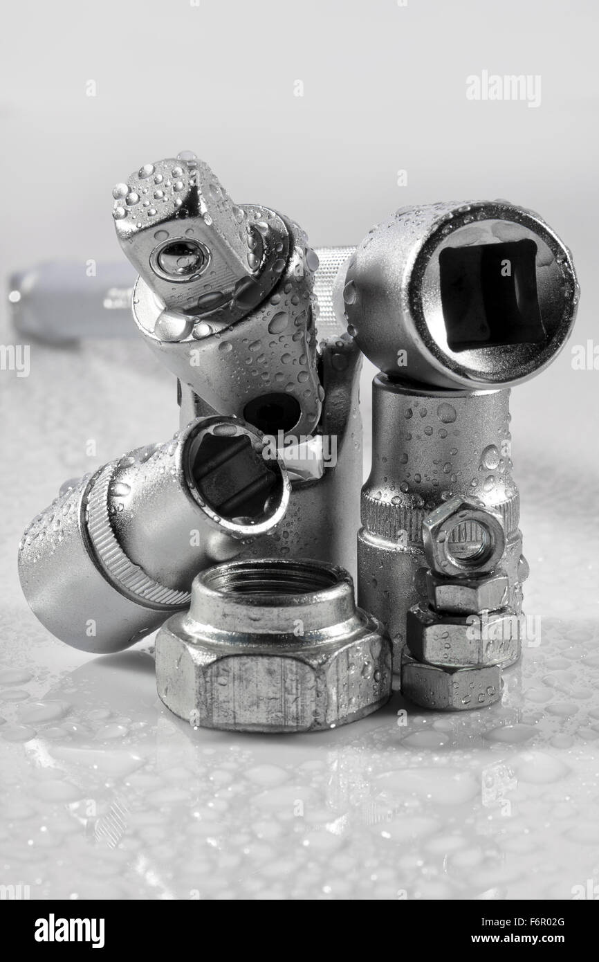 wrenches nuts and bolts Stock Photo - Alamy