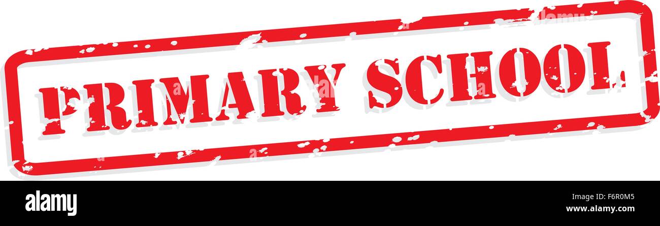 Primary school red rubber stamp in vector format Stock Vector Image ...