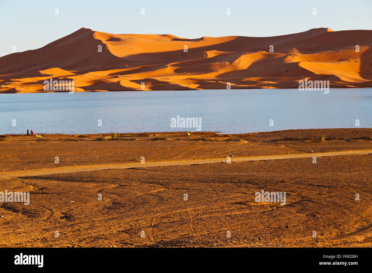 sunshine in the desert of morocco sand and lake dune Stock Photo - Alamy