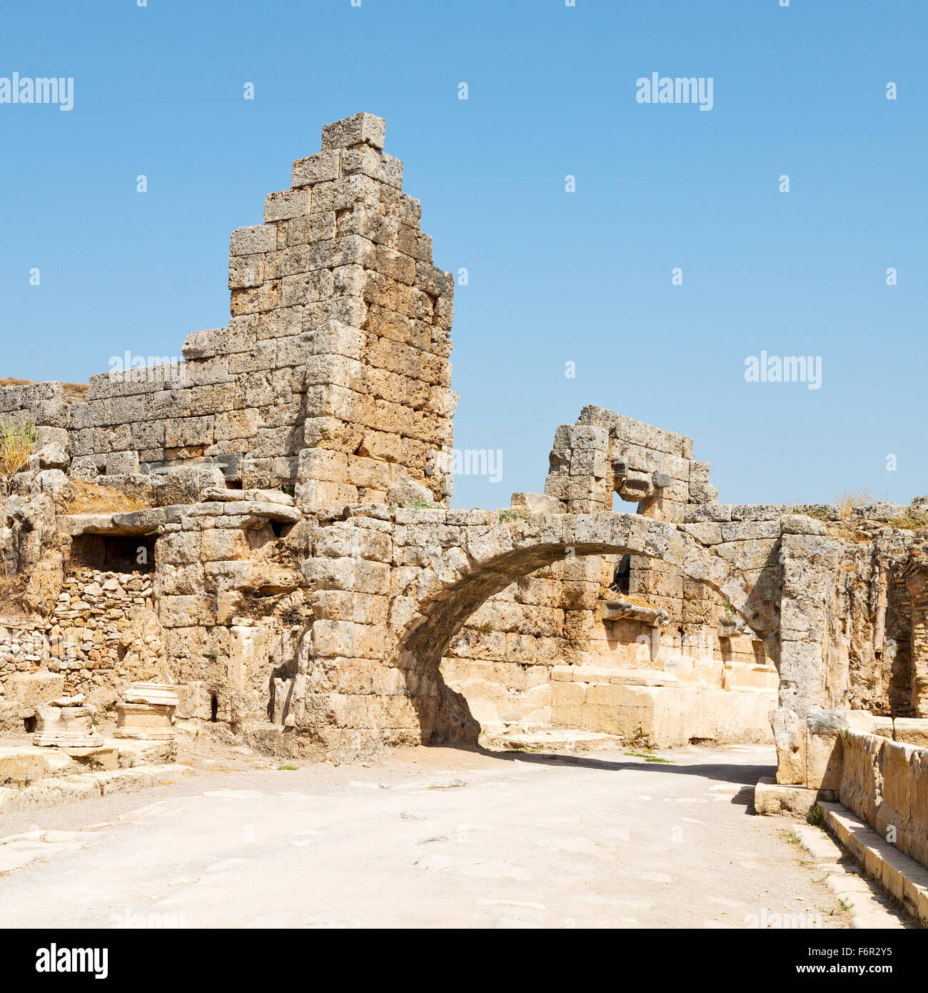 old construction in asia turkey the column and the roman temple Stock ...
