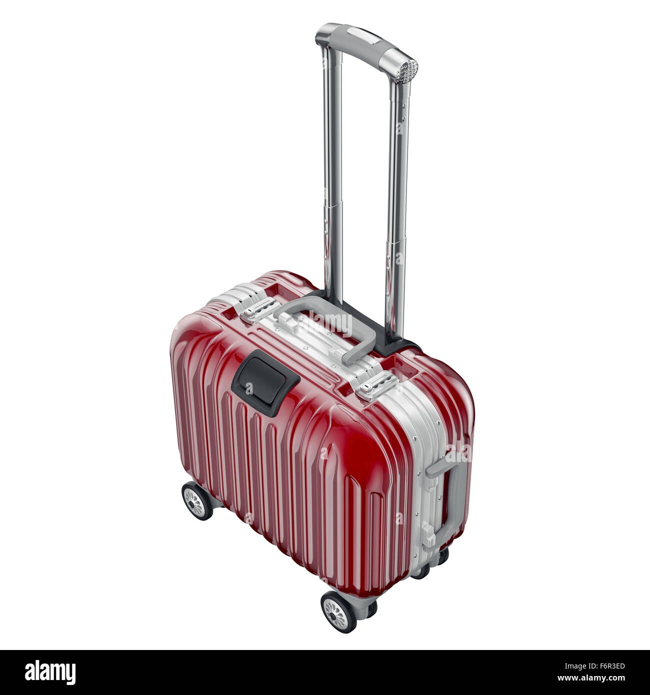 Red metallic luggage Stock Photo - Alamy